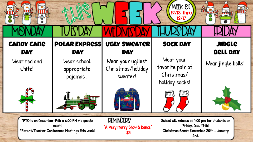 SPES Holiday Spirit Week St Pauls Elementary School