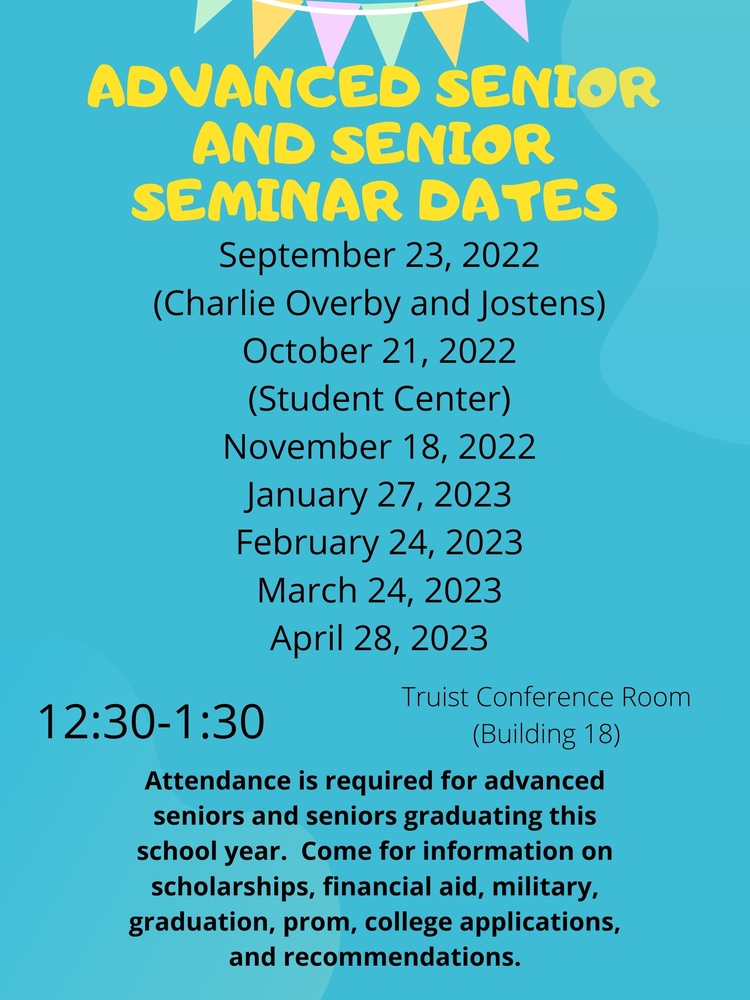 Advanced Sr and Senior Seminar Dates | PSRC Early College at RCC
