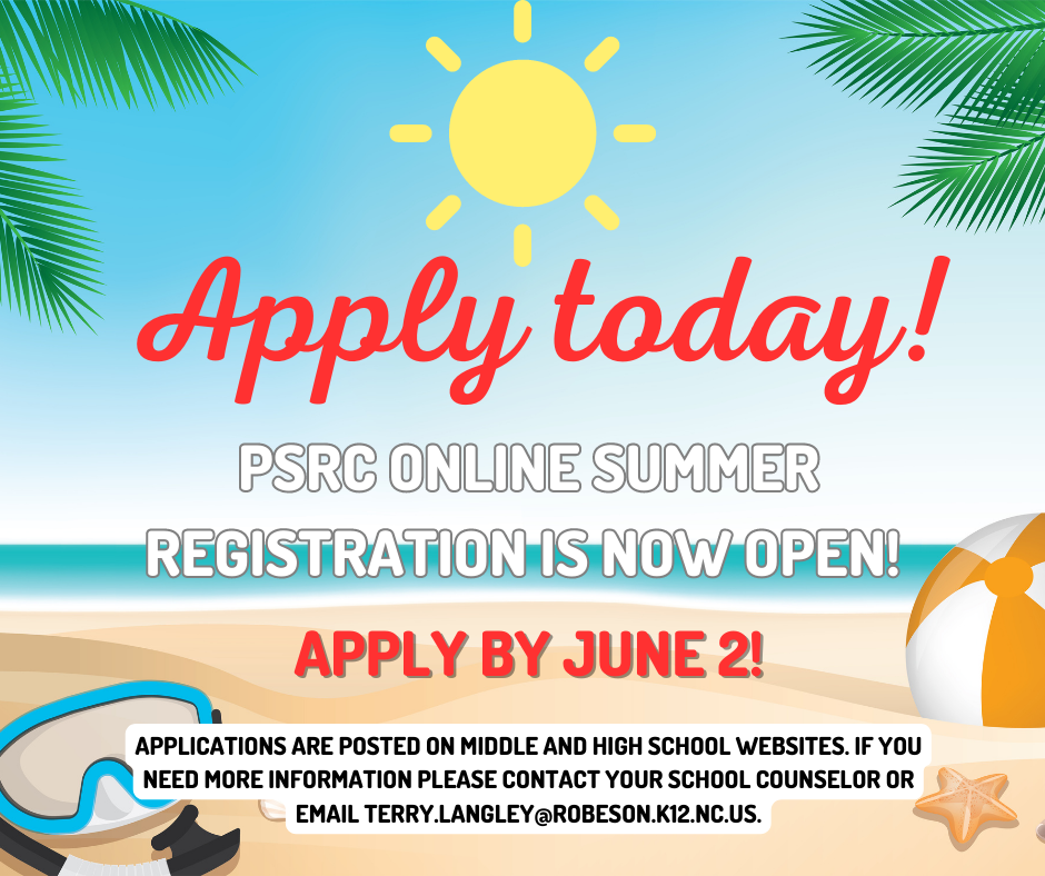 PSRC Online Summer Registration Is Now Open! | South Robeson Middle School