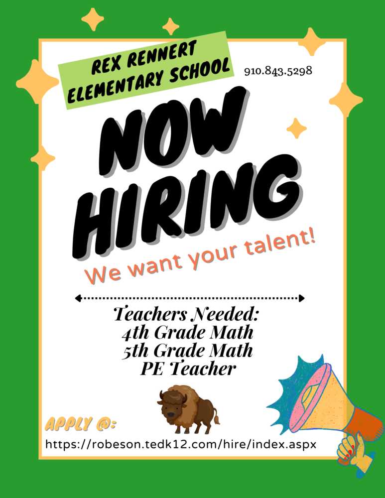 NOW HIRING | Rex-Rennert Elementary School