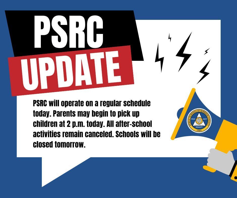 PSRC operating on regular schedule Wednesday, August 30 | Union Chapel Elementary School
