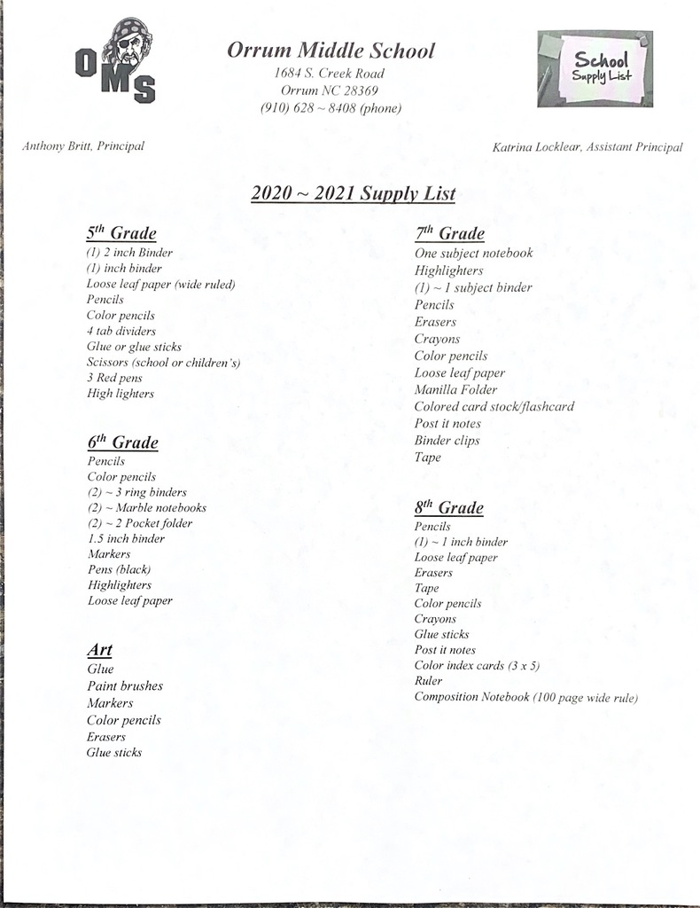 Live Feed | Orrum Middle School