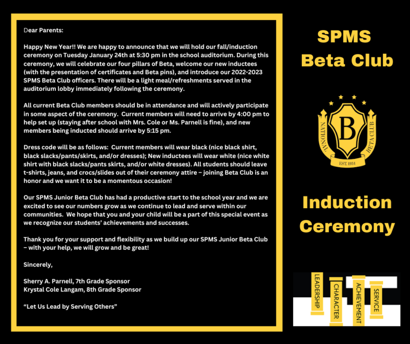 Beta Club Induction | St. Pauls Middle School